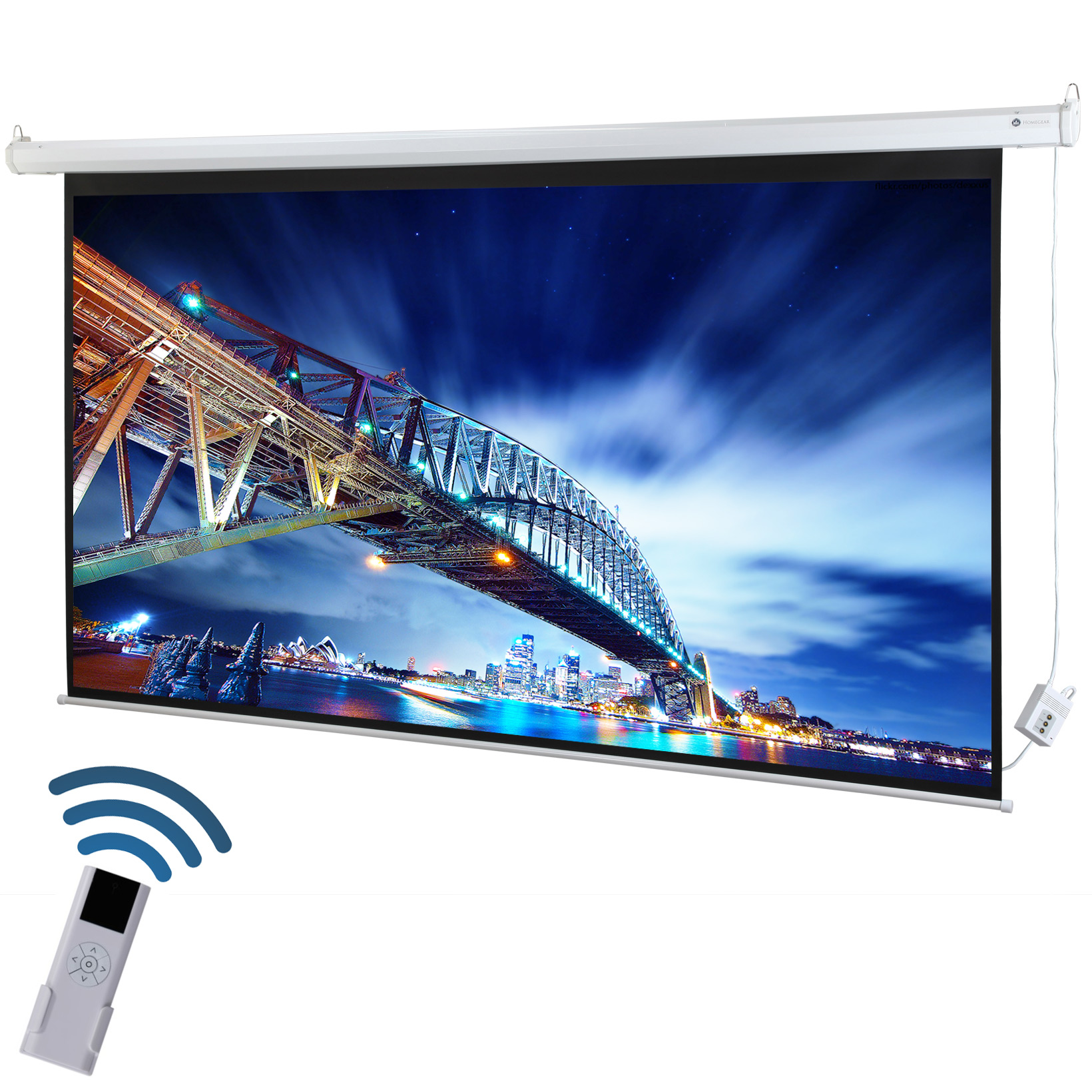 Homegear 120” 16:9 HD/3D Electric Motorised Projector Screen + Remote ...